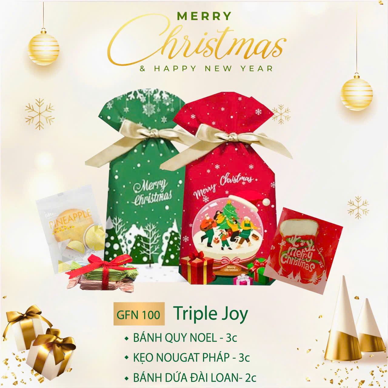 BÁNH CHRISTMAS - Triple Joy - PARIS GÂTEAUX